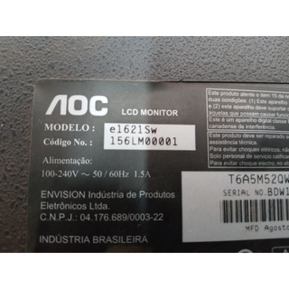 Placa principal Monitor Aoc E1621sw. 715G3529-1 | Shopee Brasil