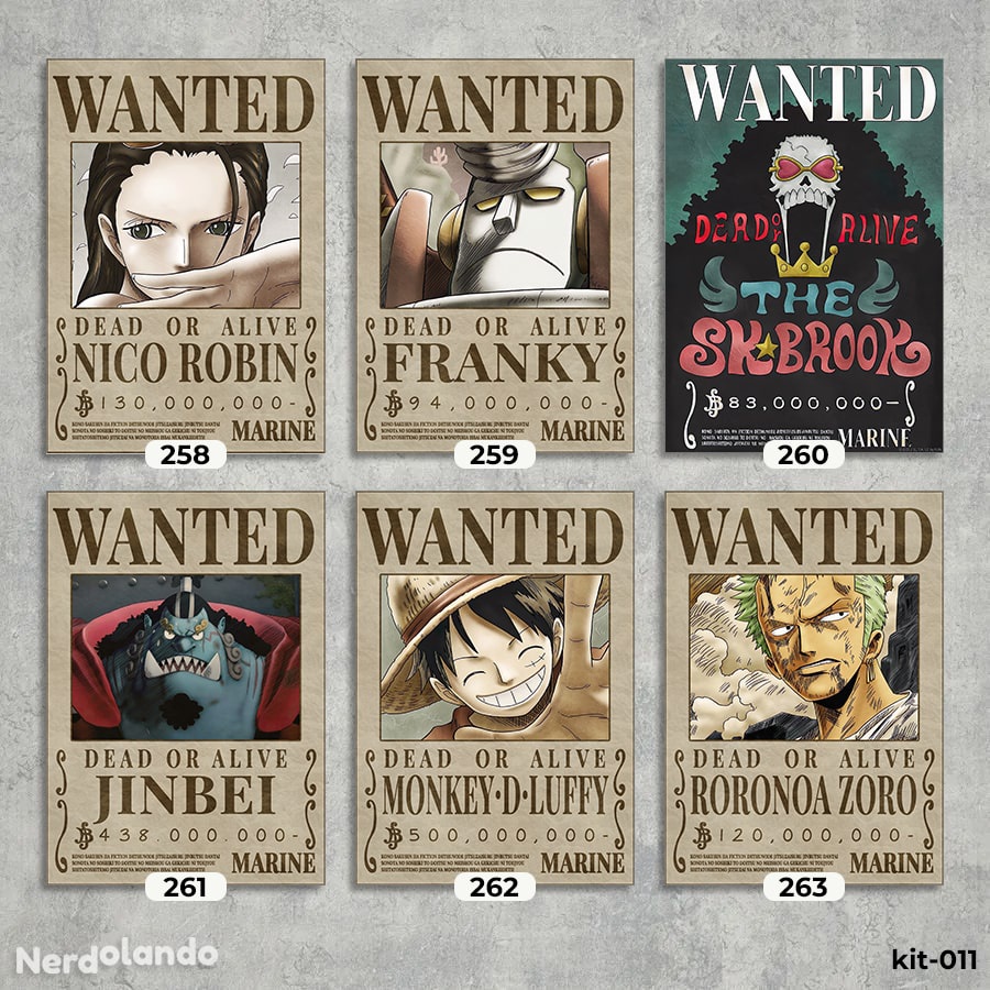 One Piece (Cartaz de Procurado - Wanted) k011 - Quadro Mdf 14x20 ...