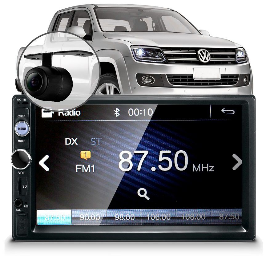 Central Multimídia Mp5 Amarok Preta Câmera Espelhamento Bluetooth ...