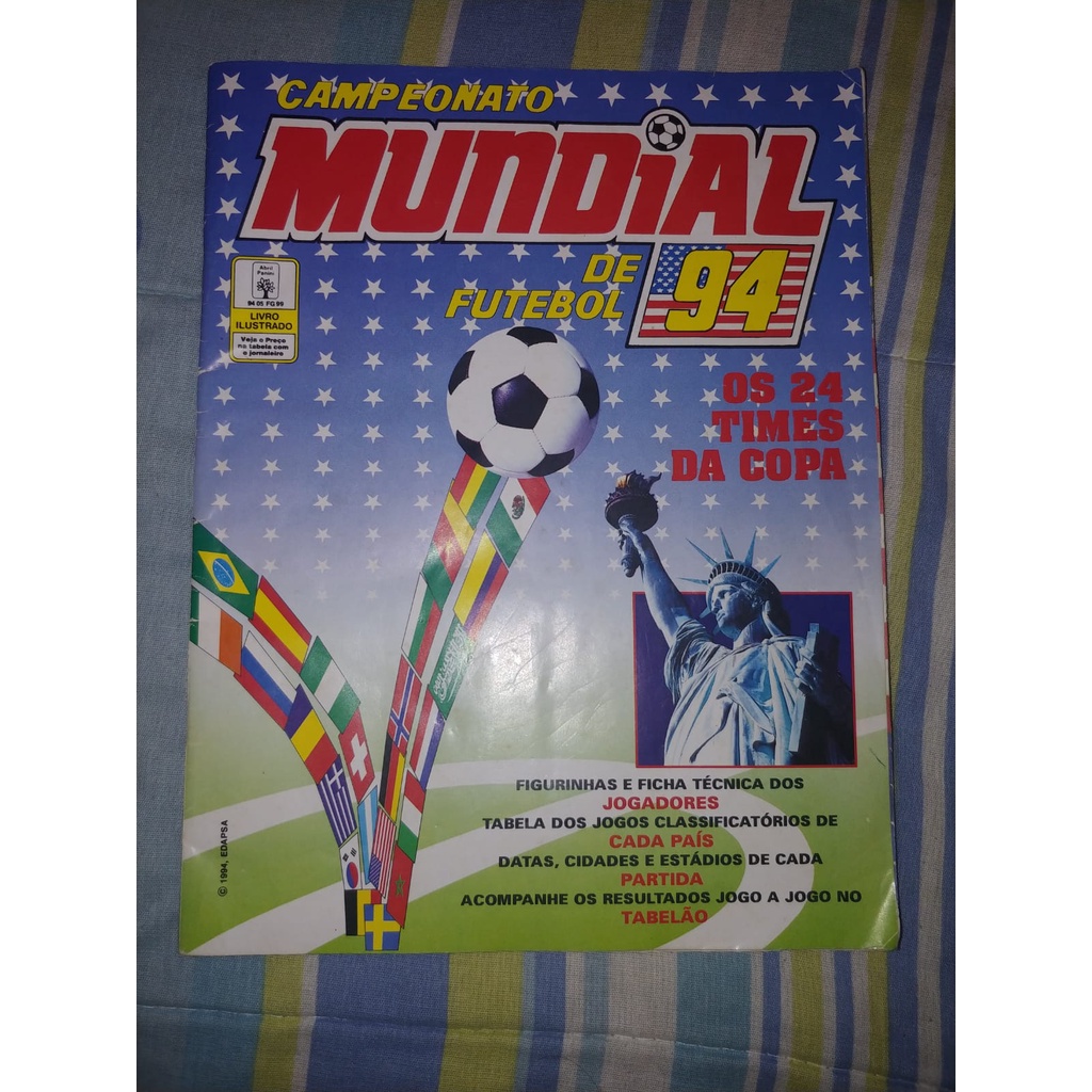 Álbum de Figurinhas Copa do Mundo 1994 Panini (Mundial de Futebol USA ...
