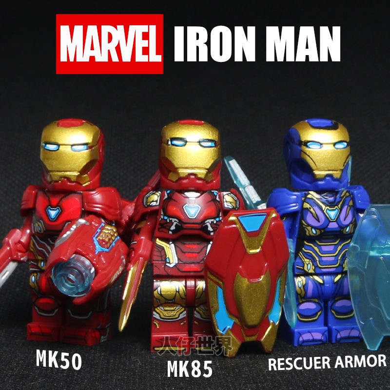 Homem De Ferro Marvel Minifigures MK85 MK50 Armadura The Avengers Hulk Hawkeye Máquina De Guerra ...