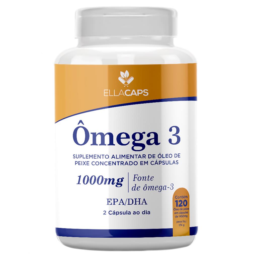Omega 3 - 1000mg - Epa/dha - Com 120 Capsulas - Ellacaps | Shopee Brasil