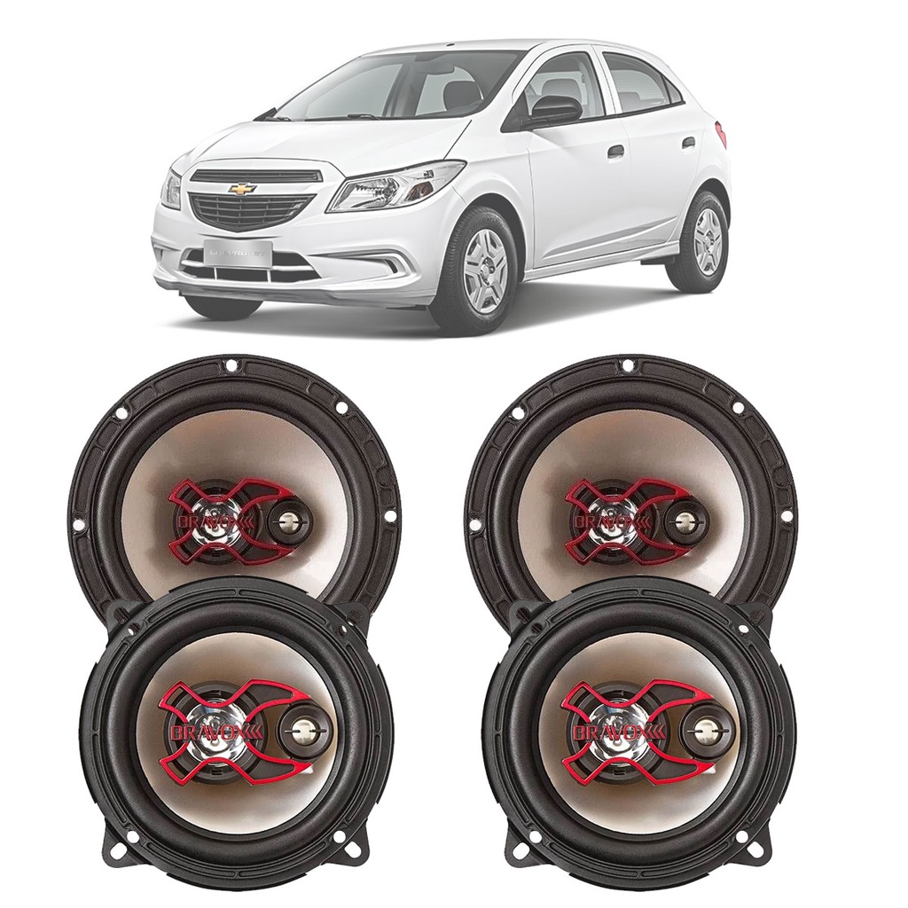 Kit Auto Falante Porta 6 Bravox 200w Chevrolet Onix 2013 2014 2015 2016 ...