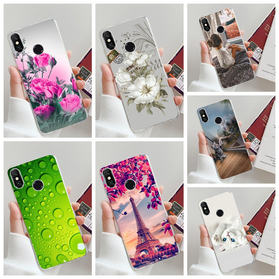 Capa Flexível De Silicone / Tpu / Floral / Flor Para Xiaomi Redmi Note 6 Pro / Xiomi Redm ...
