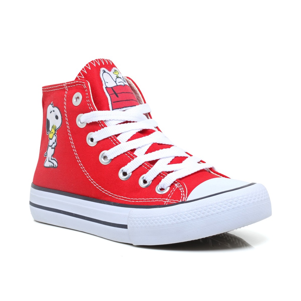 Snoopy Tenis Star Cano Alto - Oferta De Lançamento No Brasil | Shopee ...
