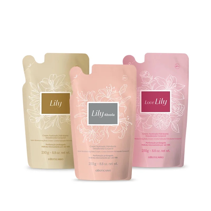 Refil Creme Acetinado Desodorante Hidratante Corporal Lily. Lily Absolu ...