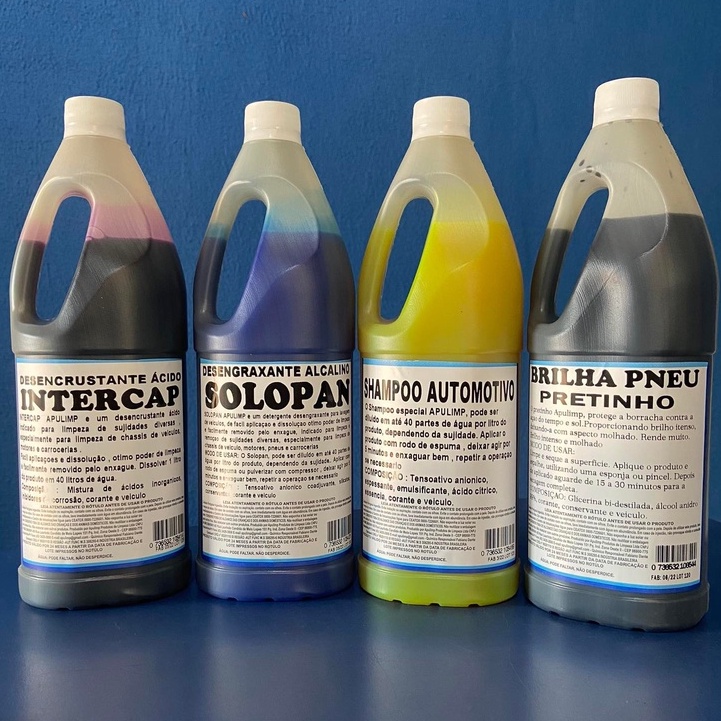 Kit Automotivo 1 Litro Intercap, Solopan, Shampoo, Pretinho | Shopee Brasil
