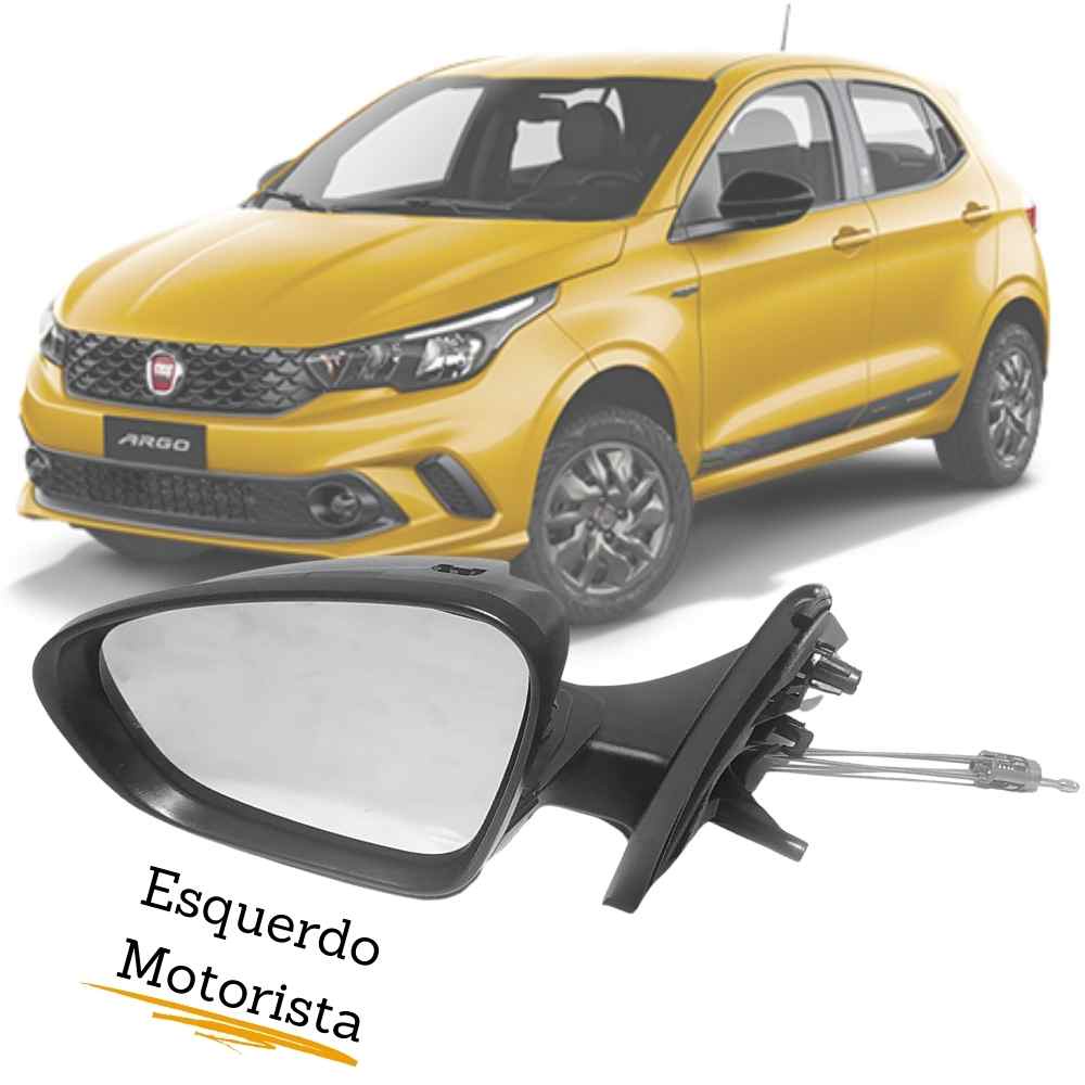 Retrovisor Esquerdo (motorista) Fiat Argo Cronos 2017 2018 2019 2020 2021 com Controle interno ...