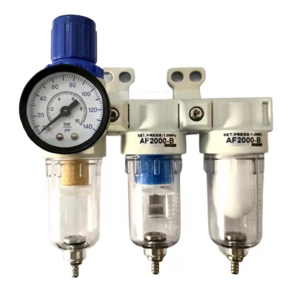 Filtro De Ar Odontológico Triplo Rosca 1/4'' Com Manômetro de precisão | Shopee Brasil