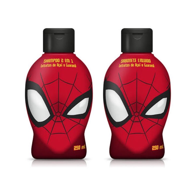 kit spider man (SHAMPOO 2 em 1 / SABONETE LÍQUIDO) | Shopee Brasil