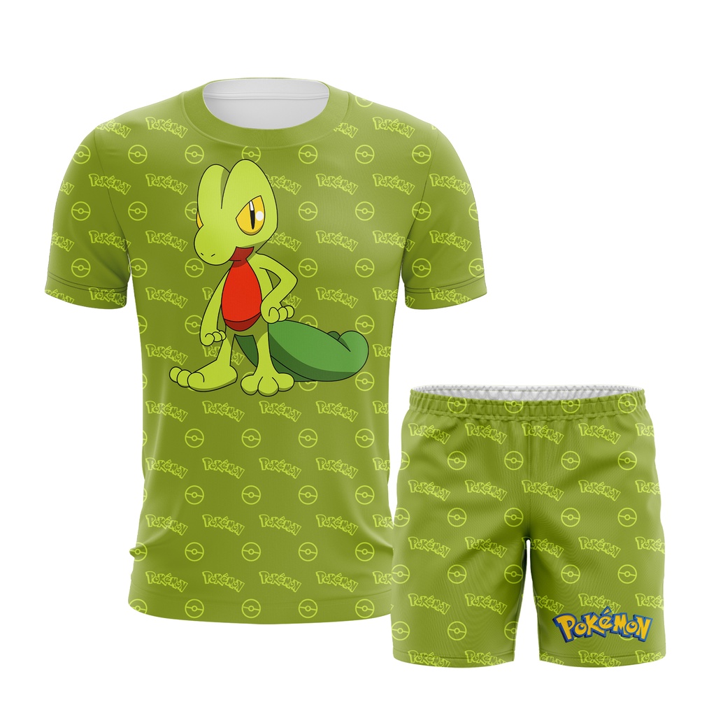 Kit Anime Pokemon Treecko (Camisa e Short Dry Fit) | Shopee Brasil