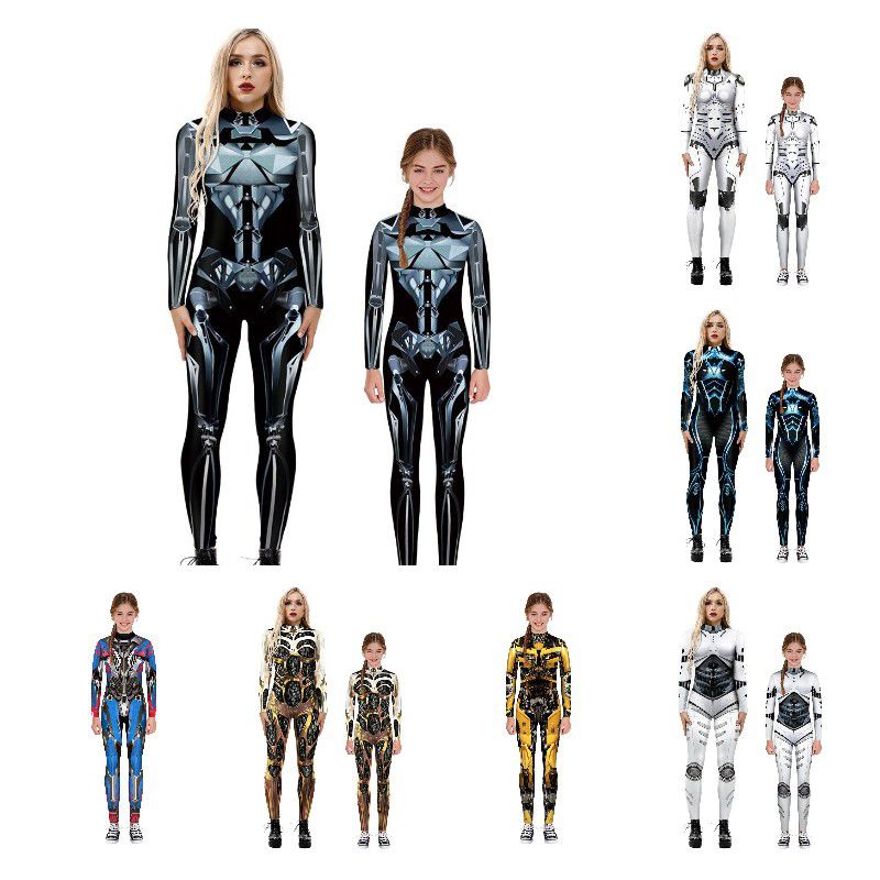Poliéster Robô Fibra Armadura Impressão Traje De Halloween Bodysuit Cosplay Shopee Brasil