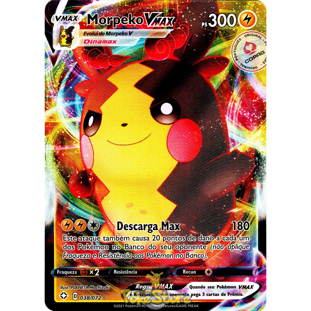 Carta Pokemon Morpeko VMAX Português Card Original Copag | Shopee Brasil