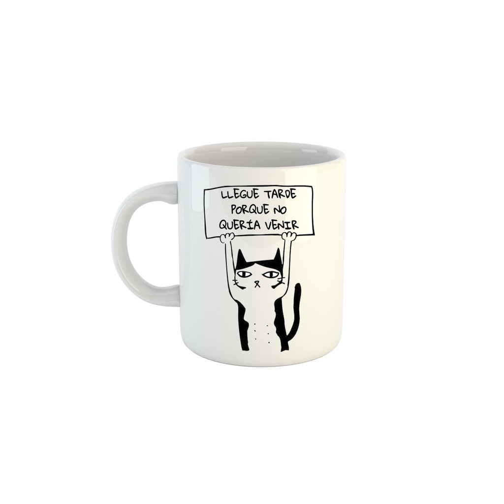 Caneca Cat - Llegue Tarde Porque No Quería Venir | Shopee Brasil