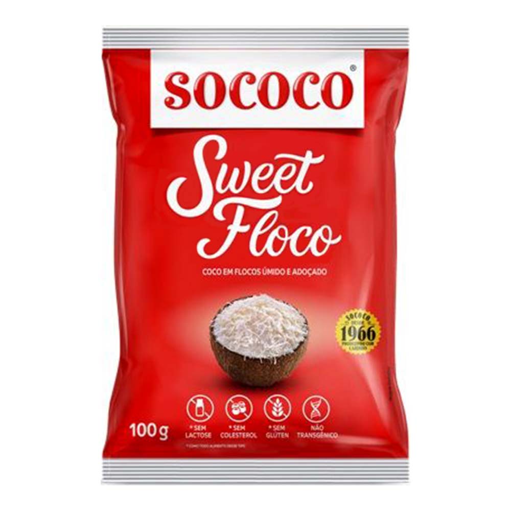 Coco em Flocos Úmido e Adoçado Sweet Floco 100g - Sococo | Shopee Brasil