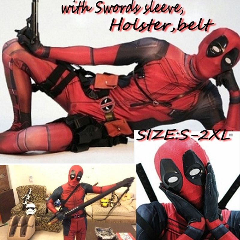 Roupa Deluxe Cosplay Deadpool Em Lycra De Alta Elasticidade Com Detalhe ...
