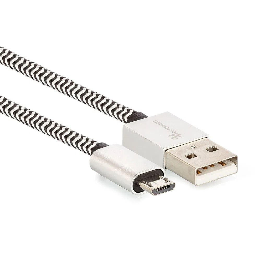 Cabo Micro USB para USB Revestido com Tecido Trançado em Nylon | Shopee ...