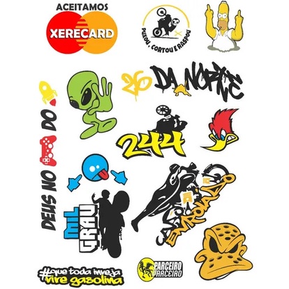 Cartela De Adesivos Moto Motocross Carro Bike Caminhao 16 | Shopee Brasil