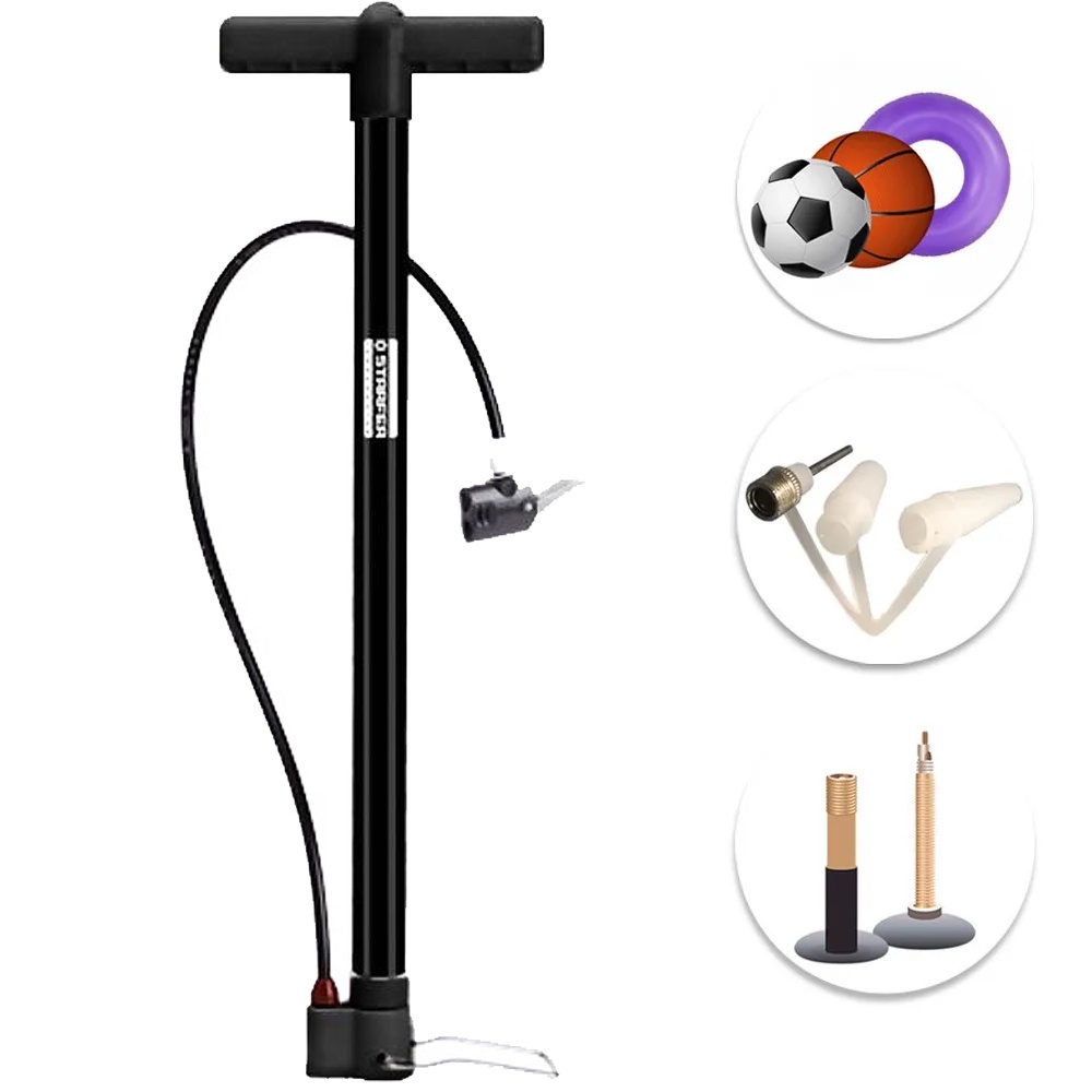 Bomba de Ar Manual Alta Pressão Encher Pneu Bicicleta Bike Bola Boia 100psi 7bar - Starfer ...