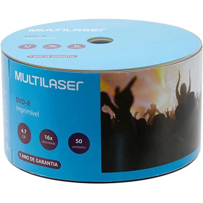 DVD-R PRINTABLE MULTILASER 120MIN 4.7GB - PINO C/50 UNIDADES | Shopee ...