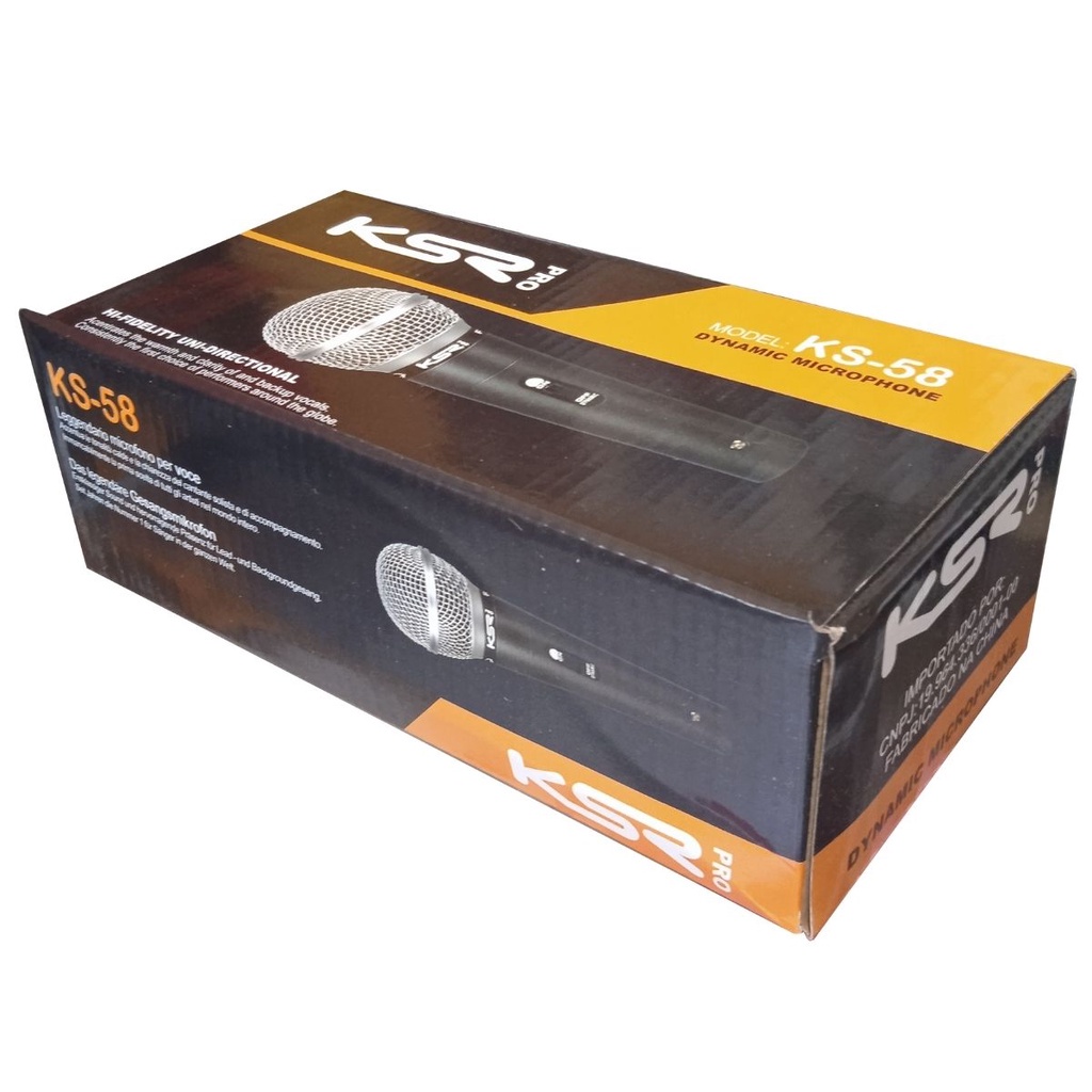 Microfone Ksr Ks58 Com Cabo E Cachimbo Para Pedestal | Shopee Brasil