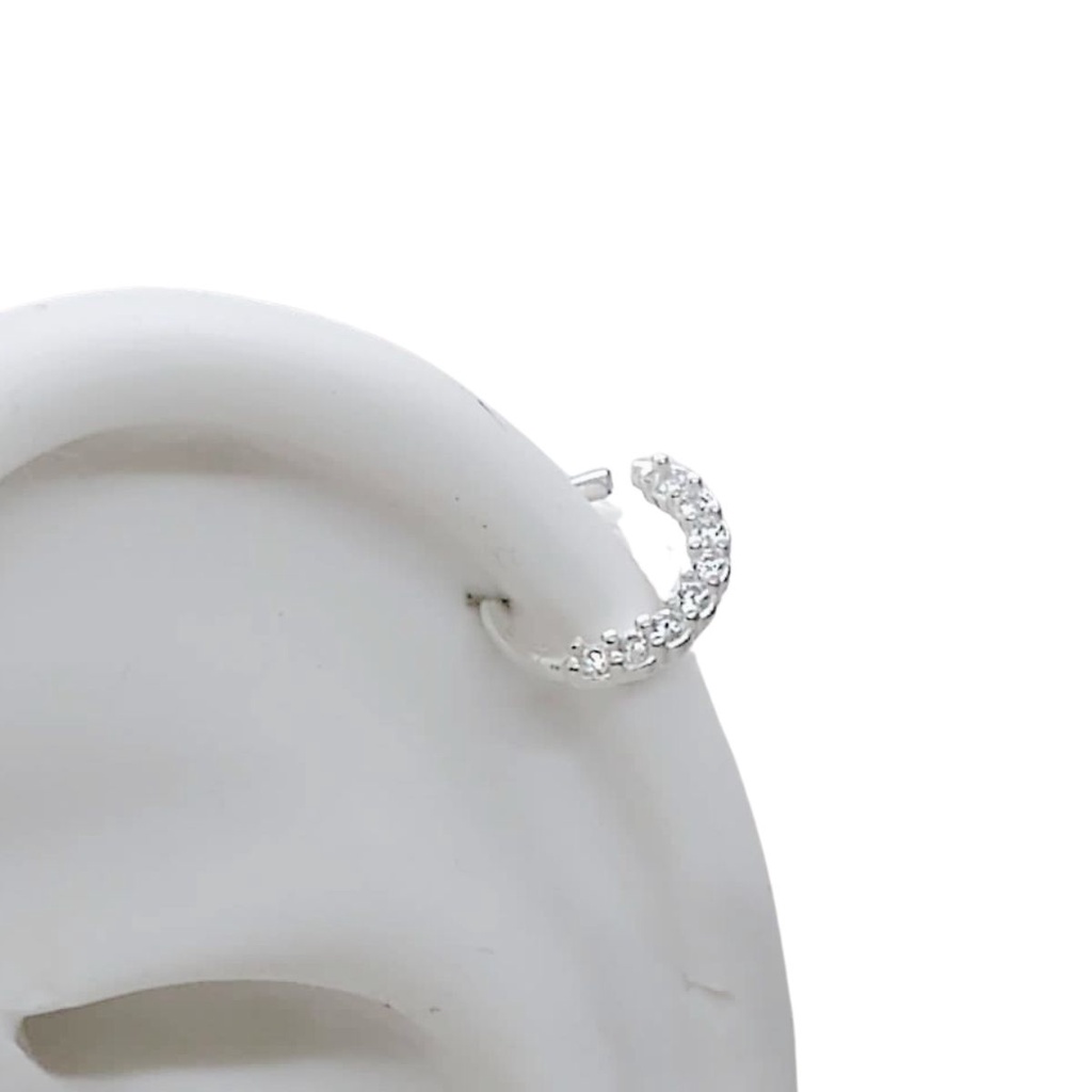 Piercing Para Helix ou Septo Argola Cravejada em Prata 925 Legítima 7mm ...