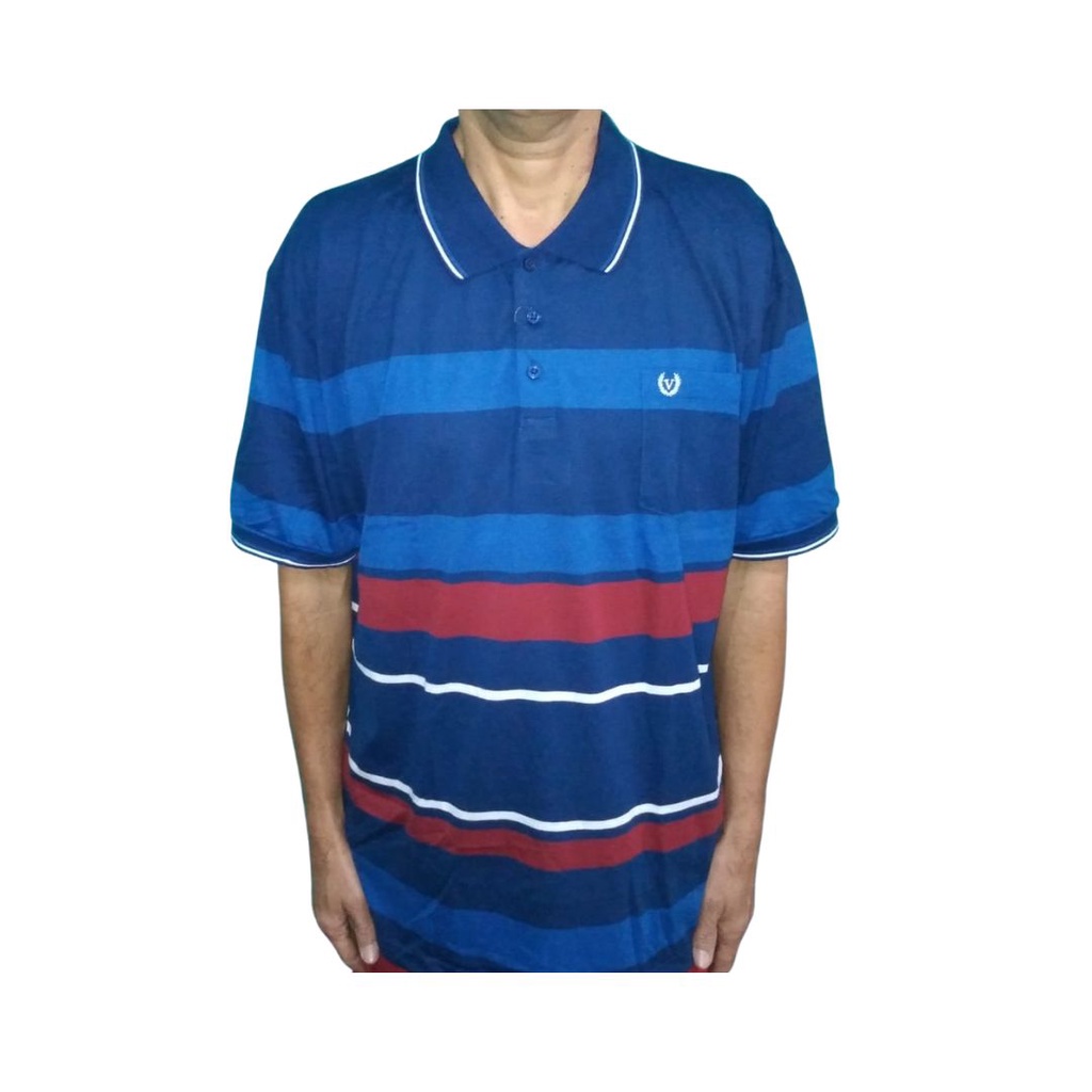 Camisa Polo c/ Bolso Vilejack VM20PG004MA Masculino - Azul Marinho e ...