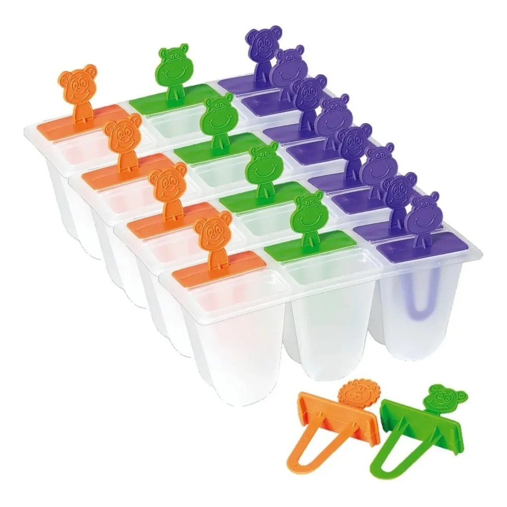 Kit Fábrica Sorvete Picoleteira Forma 24 Picolés Animais Bicholé Pronta ...