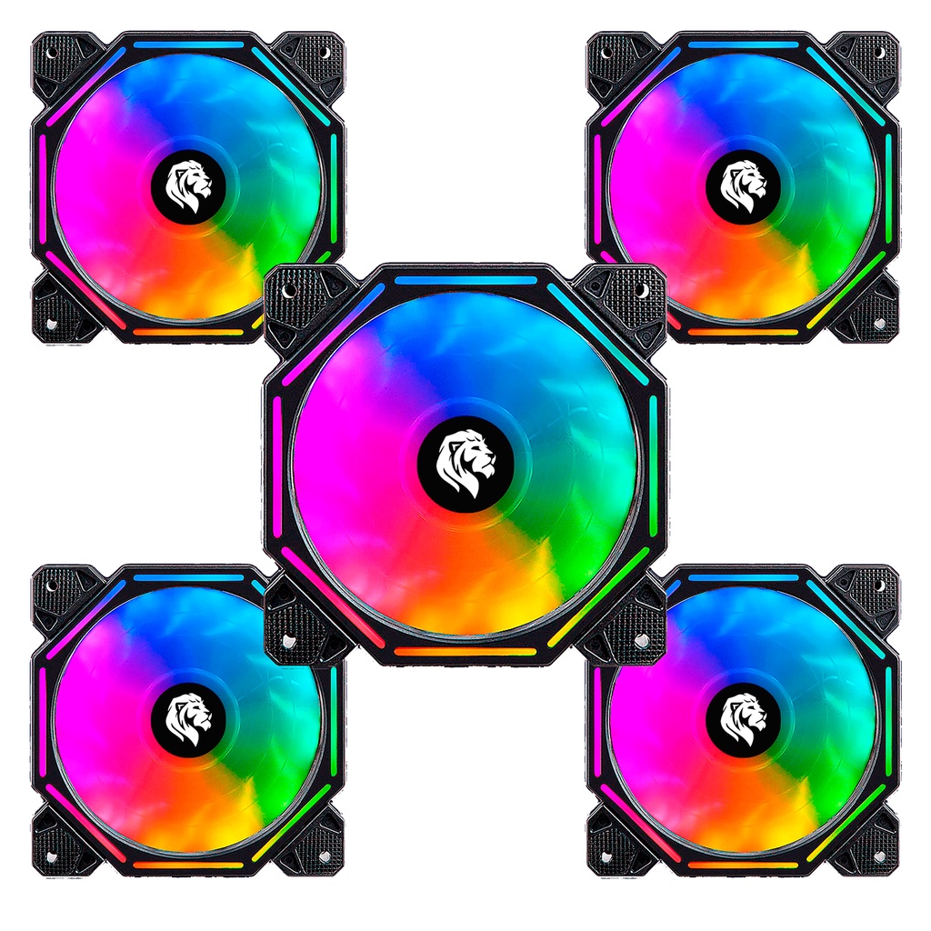 Kit 5 Cooler Gamer Fan Master Led RGB Hayom - Molex 12X12CM - Setup ...