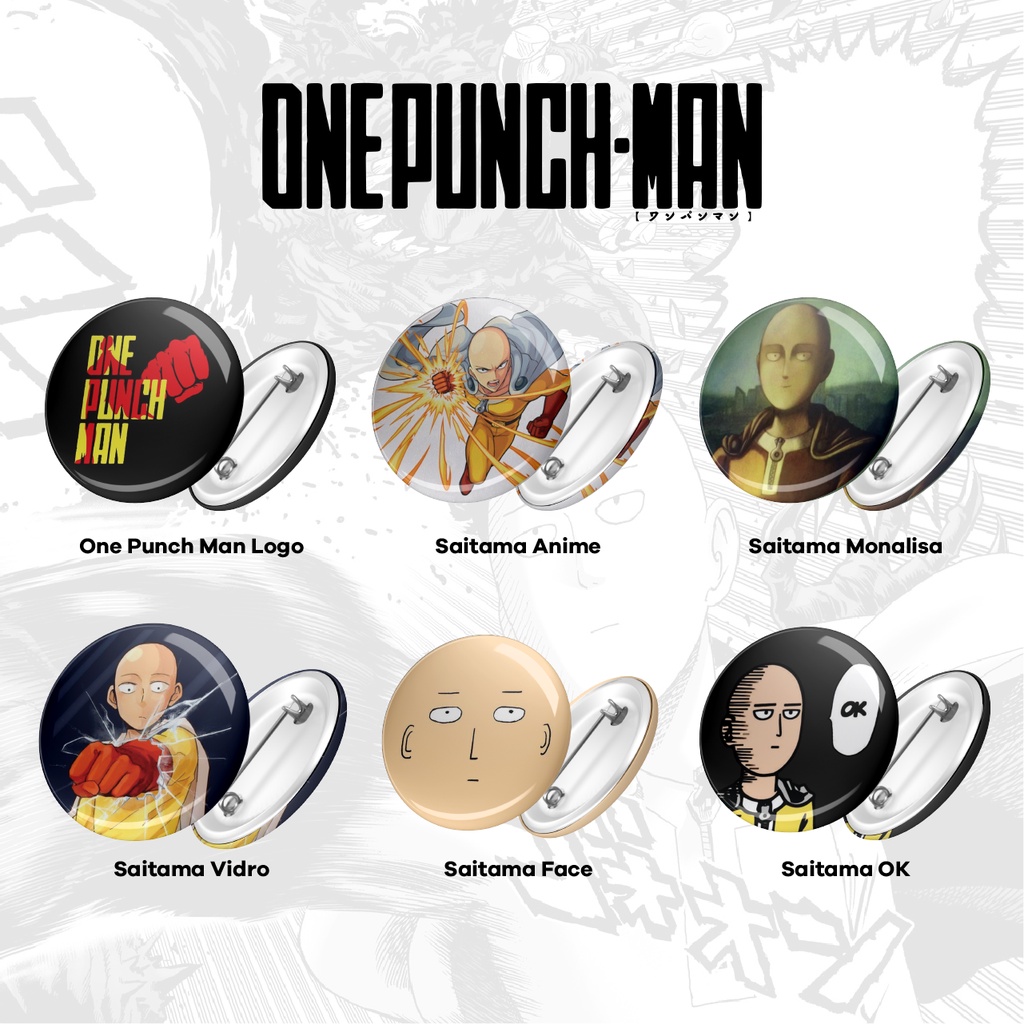 Bottons de One Punch Man: 2,5cm e 4,5cm | Shopee Brasil