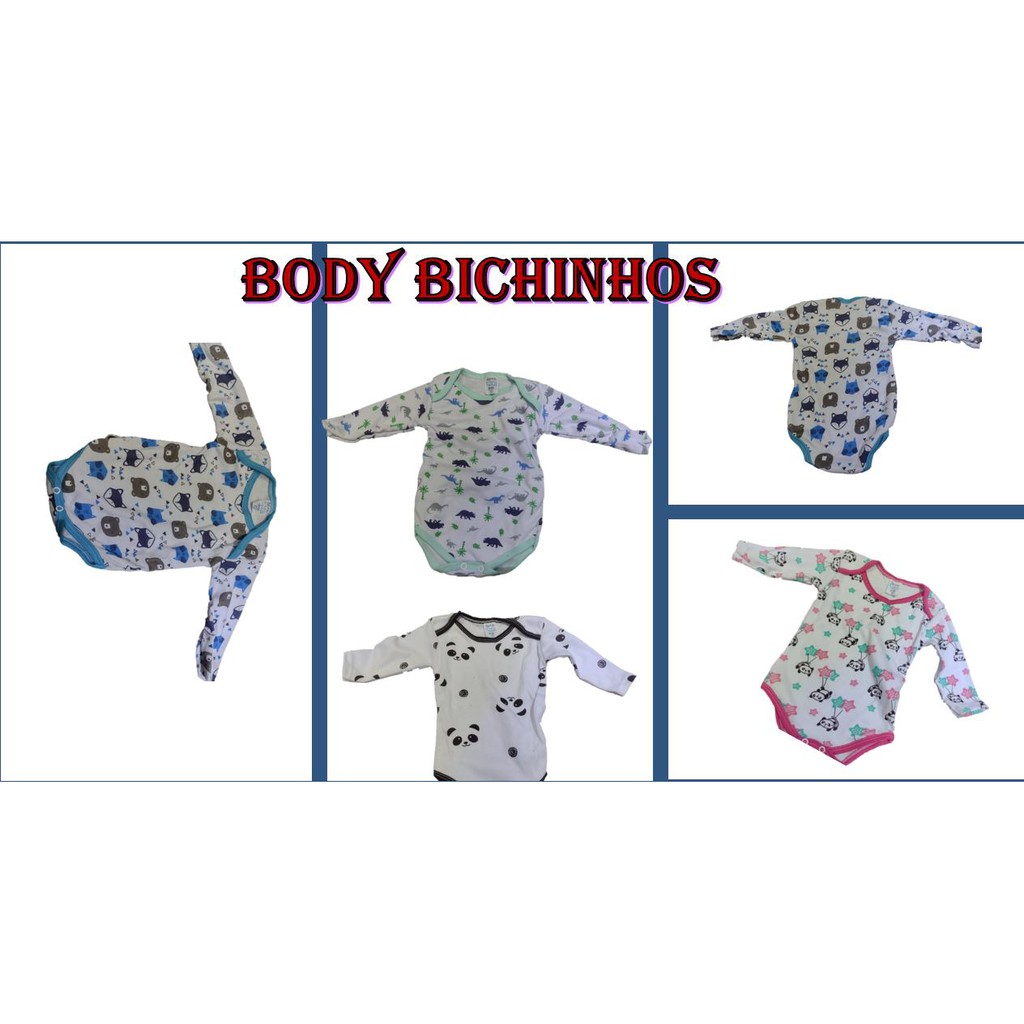 BODY INFANTIL MANGA LONGA ESTAMPA DE BICHINHOS 100% ALGODÃO MENINO E ... BODY INFANTIL MANGA LONGA ESTAMPA DE BICHINHOS 100% ALGODÃO MENINO E ...