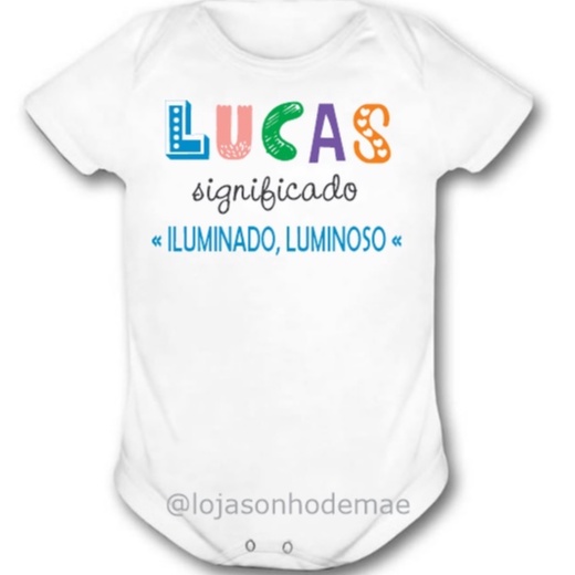 Significado nome - Lucas - Body Personalizado em 100% Algodão | Shopee ...