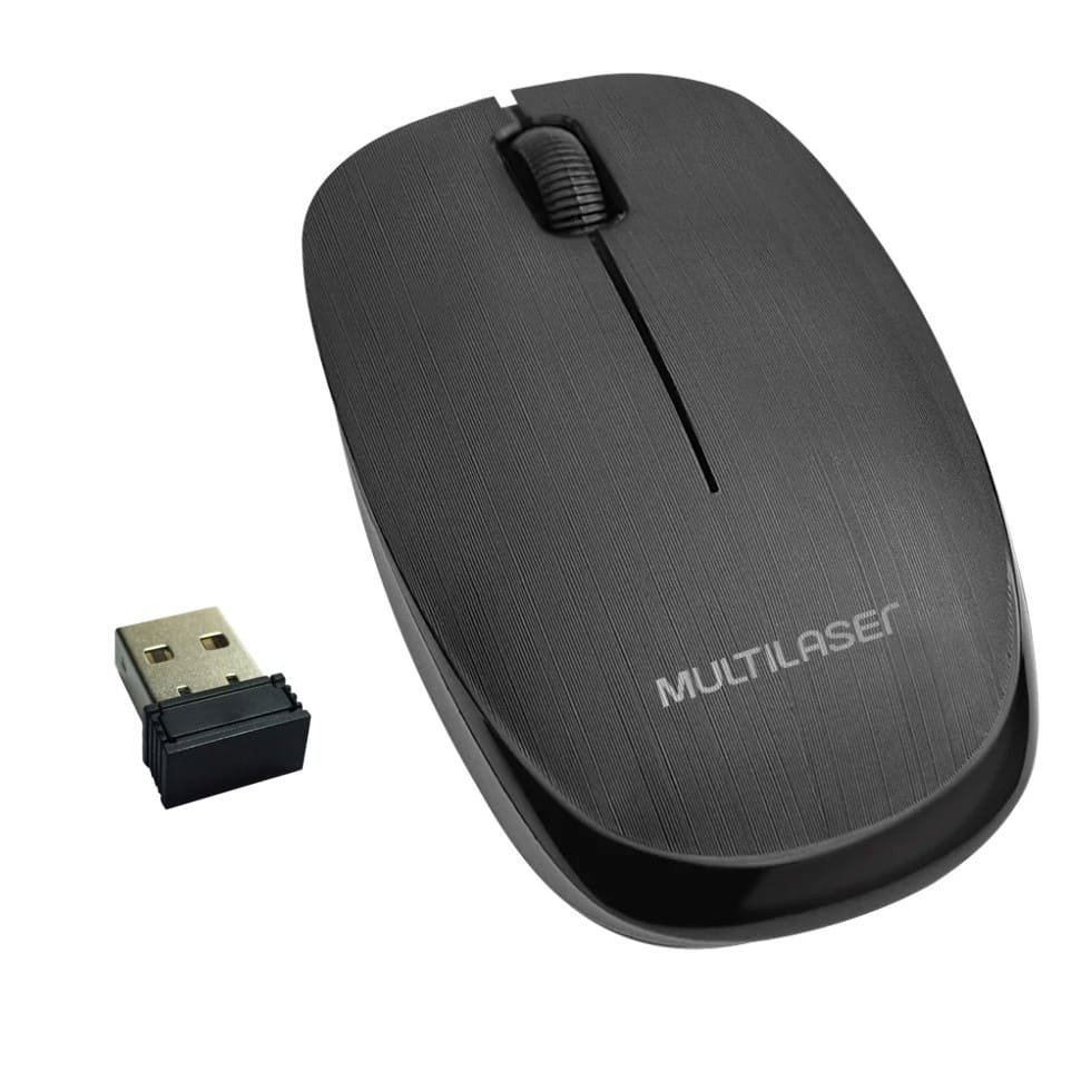 Mouse Sem Fio Wireless 2.4ghz 1200 DPI Multilaser Adaptador Transmissão ...