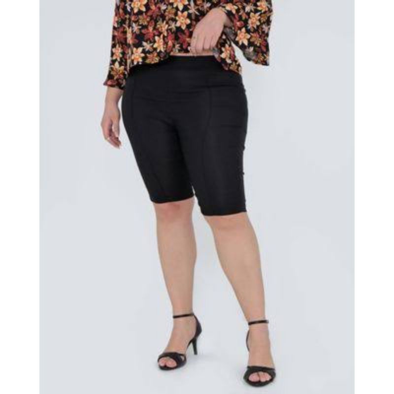 bermuda bengaline preta tamanho plus size | Shopee Brasil