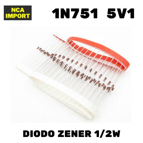 Diodo Zener 1/2w ( 1N751 = 5V1 ) | Shopee Brasil