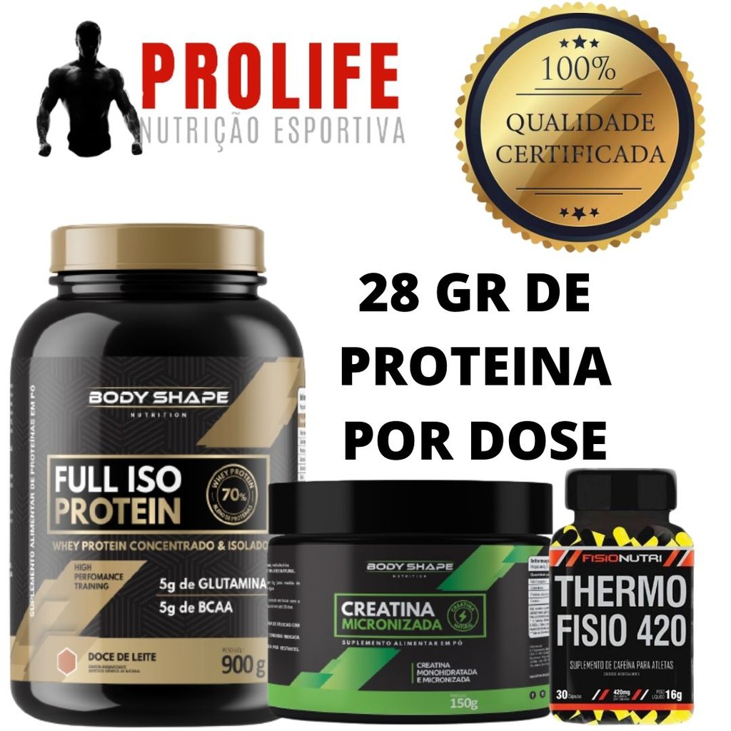 Whey Protein isolado, hidrolisado e concentrado + Creatina + thermo ...