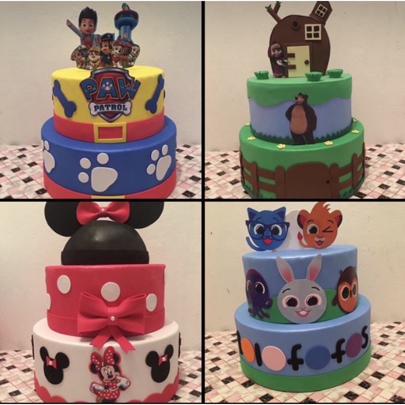 Kit com 4 Bolos Fake 2 Bases | Shopee Brasil