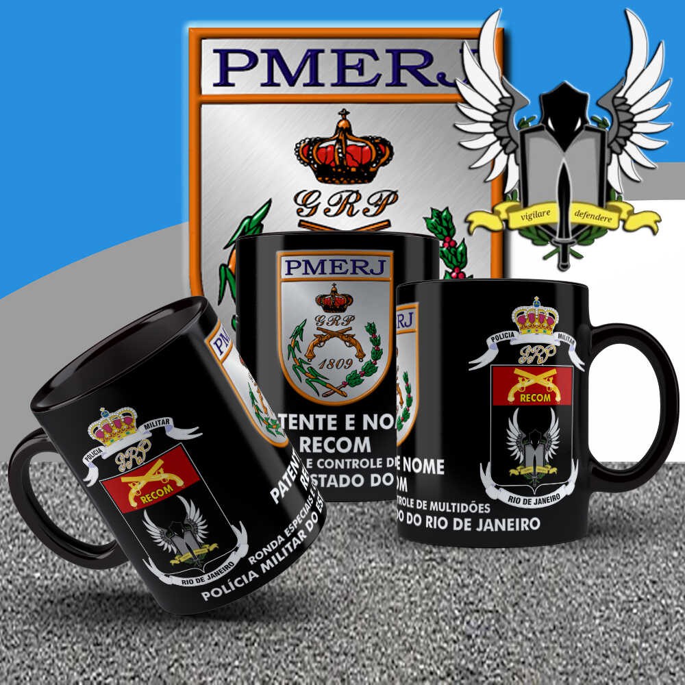Caneca Pmerj Policia Militar Rio De Janeiro Recom Com Nome | Shopee Brasil