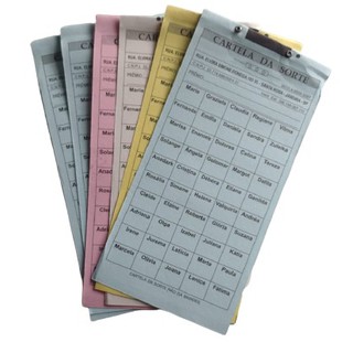 Cartela de rifa 100 Nomes- Pacote 50 Unidades-Cartela Branca-CoresVariadas-Cartela da sorte ...