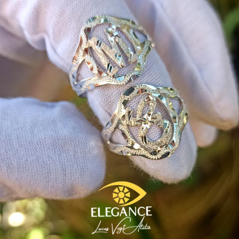 Anel de letra em prata 950 personalizado ENVIO 48h ÚTEIS APÓS A COMPRA ...