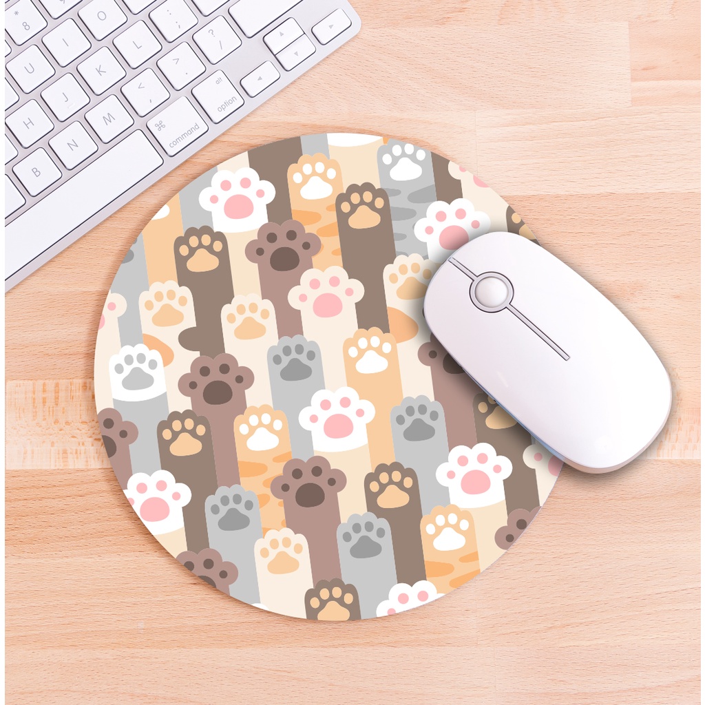 Mouse Pad Redondo Patinhas Fofas Kawaii | Shopee Brasil