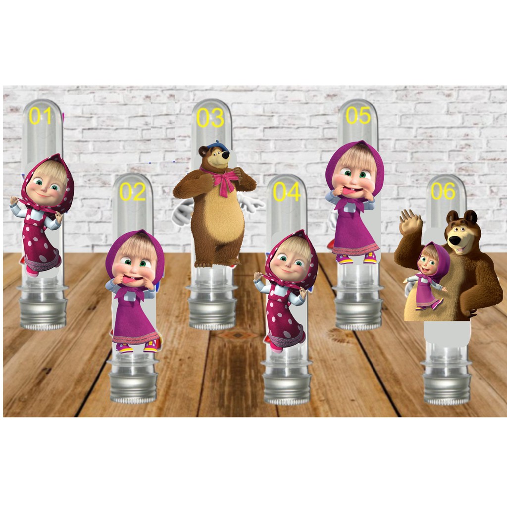50 Aplique Topper Recorte Tubete marsha e o urso | Shopee Brasil