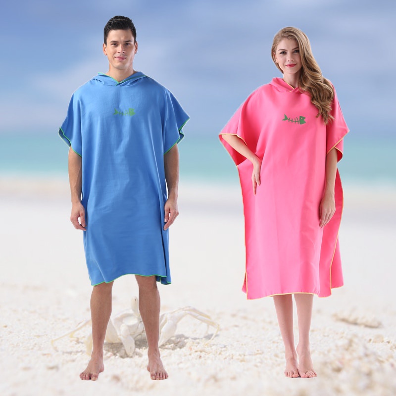 Poncho De Surf Com Secagem Rápida/Saída De Praia Em Microfibra Capuz ...