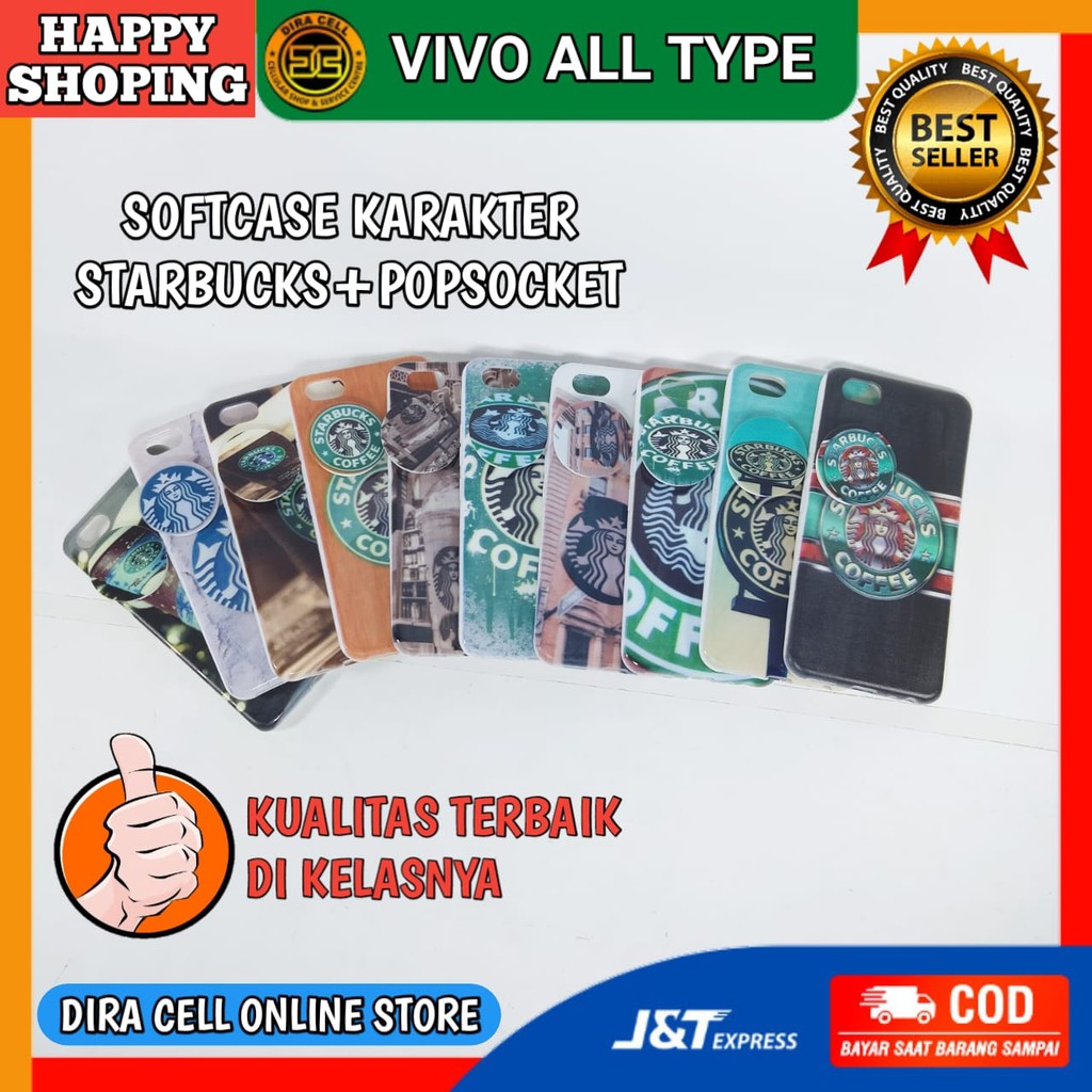 Estojo Macio Silicone De Personagem De Starbucks + Popsocket Tipo VIvo ...