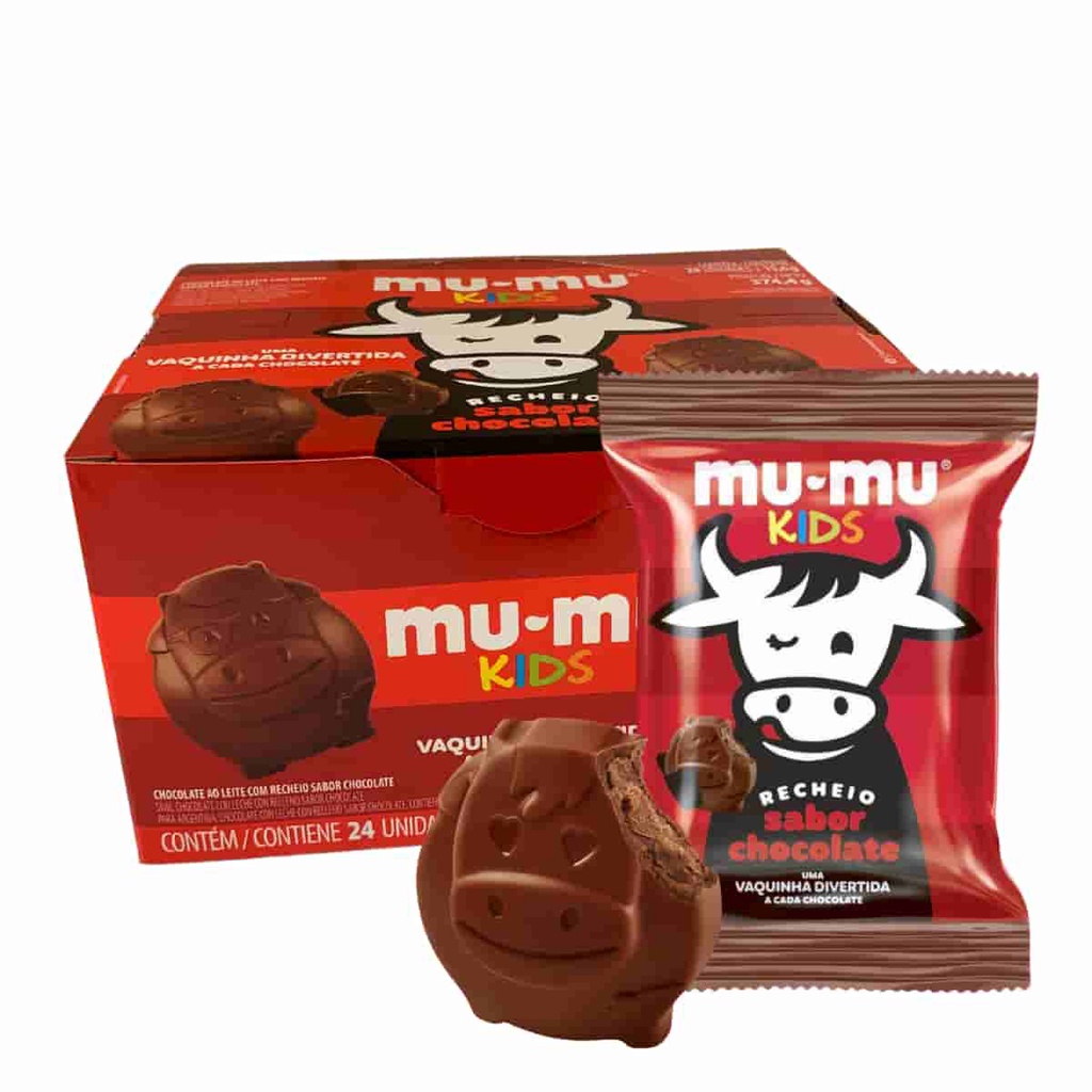 Chocolate Mu-mu Kids Sabor Ao Leite Neugebauer com 24 unidades | Shopee ...