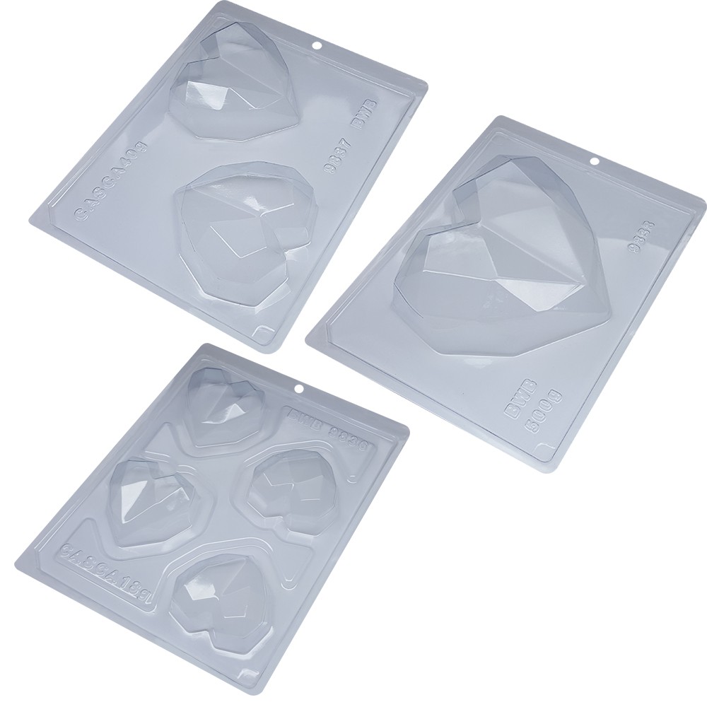 Formas Silicone Bwb Coração Lapidado - Combo com 6 formas. | Shopee Brasil