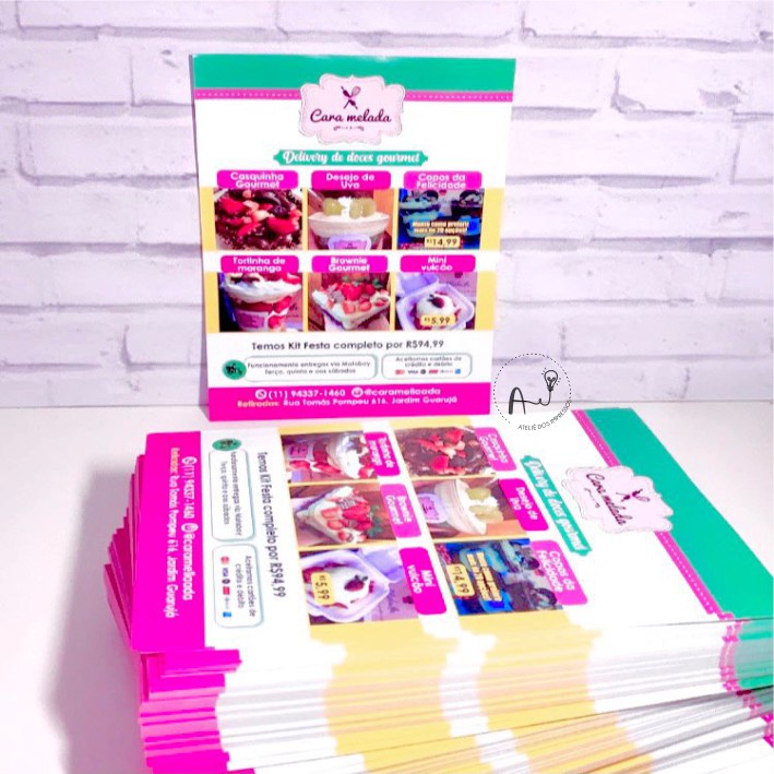 Panfletos, Flyers e Folhetos Personalizados - 1000 unidades, frente e ...