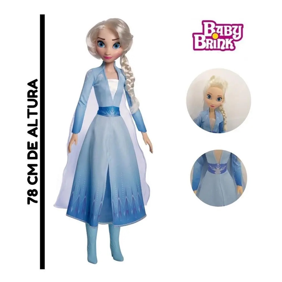 Boneca Gigante Princesa Disney Elsa 80cm - FROZEN 2 | Shopee Brasil