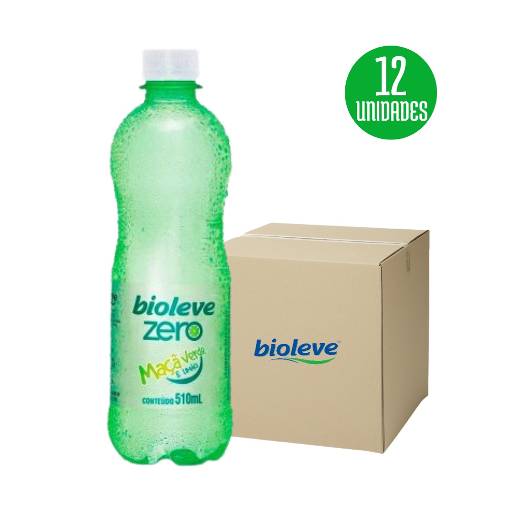 Refrigerante Bioleve Zero Maça Verde Pack com 12un | 510mL | Shopee Brasil