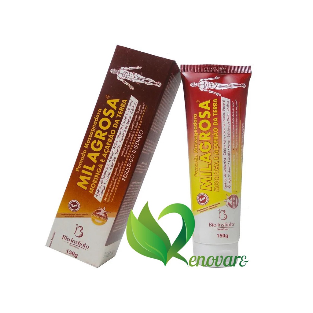 Pomada Massageadora Milagrosa Com Moringa Bio Instinto 150g Shopee Brasil
